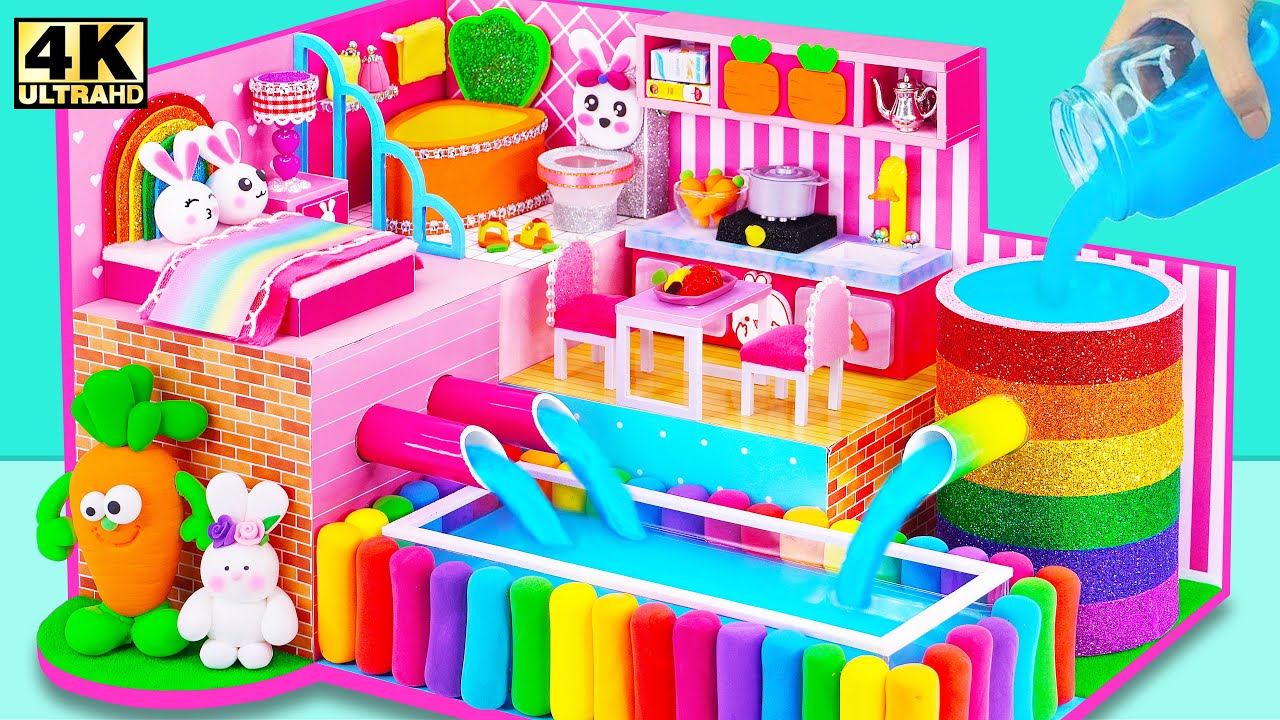(EASY) How To Make Cutest Bunny House with Automatic Well Bring Water ...