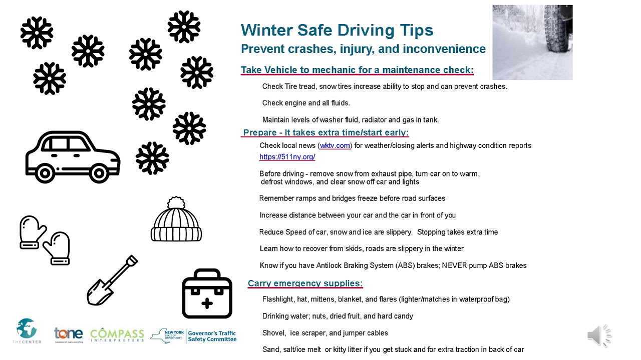 Winter Safe Driving Tips (English) - YouTube