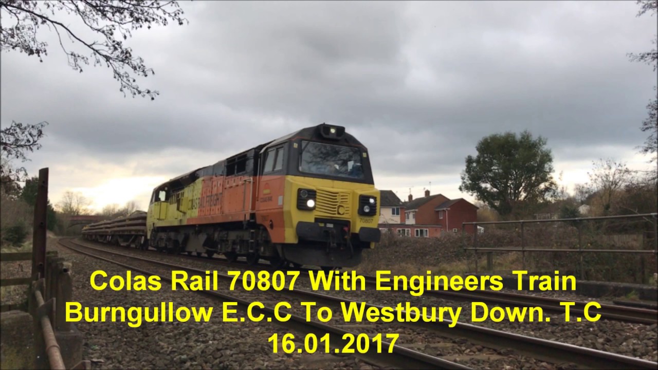 Colas Rail Class 70807 Engineers Train... Burngullow To Westbury. - YouTube