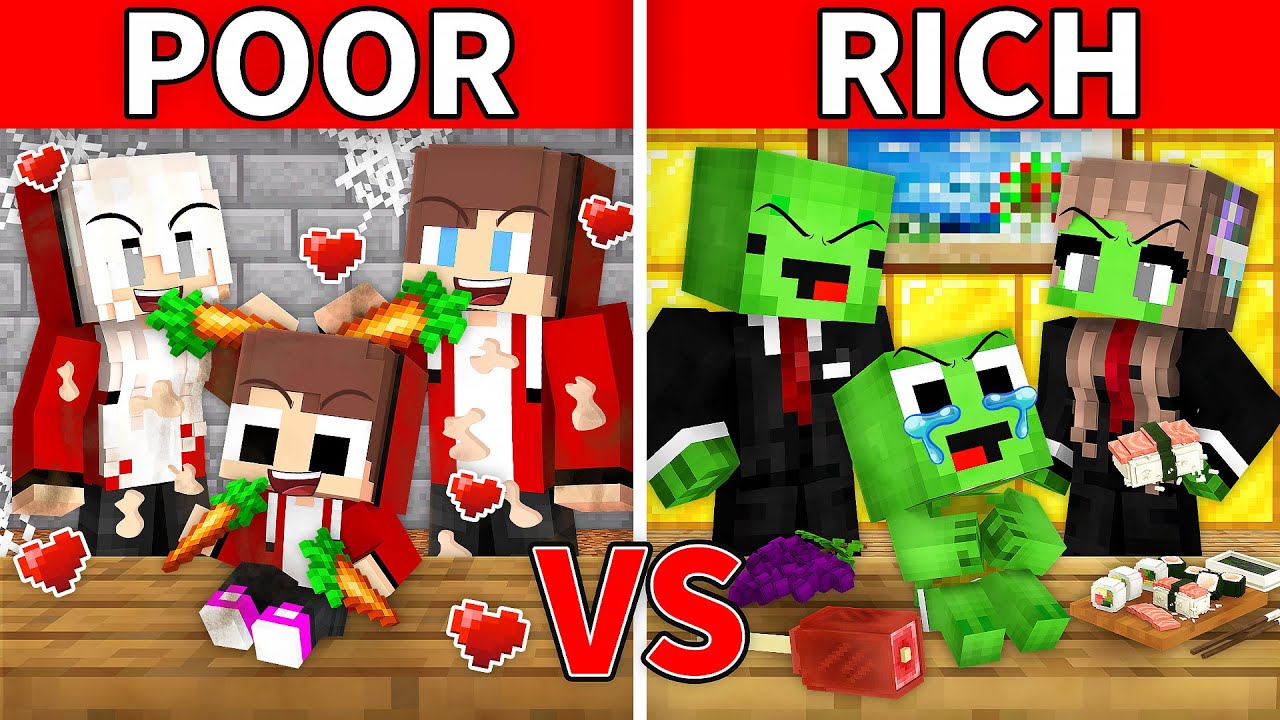POOR JJ Family vs RICH Mikey Family Battle in Minecraft (Maizen) - YouTube