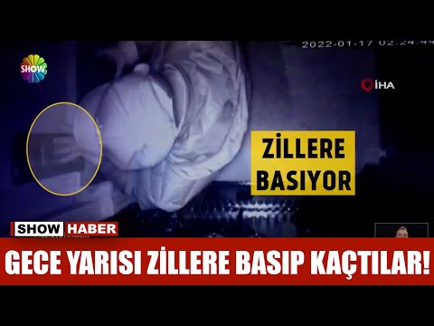 Gece yarısı zillere basıp kaçtılar!