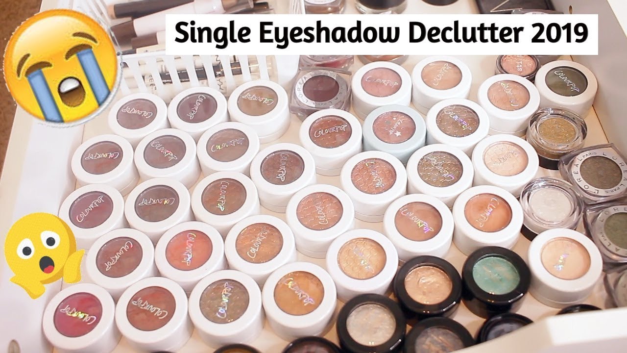 Single Eyeshadow Declutter 2019 | Makeup Collection | AmberElainexox - YouTube