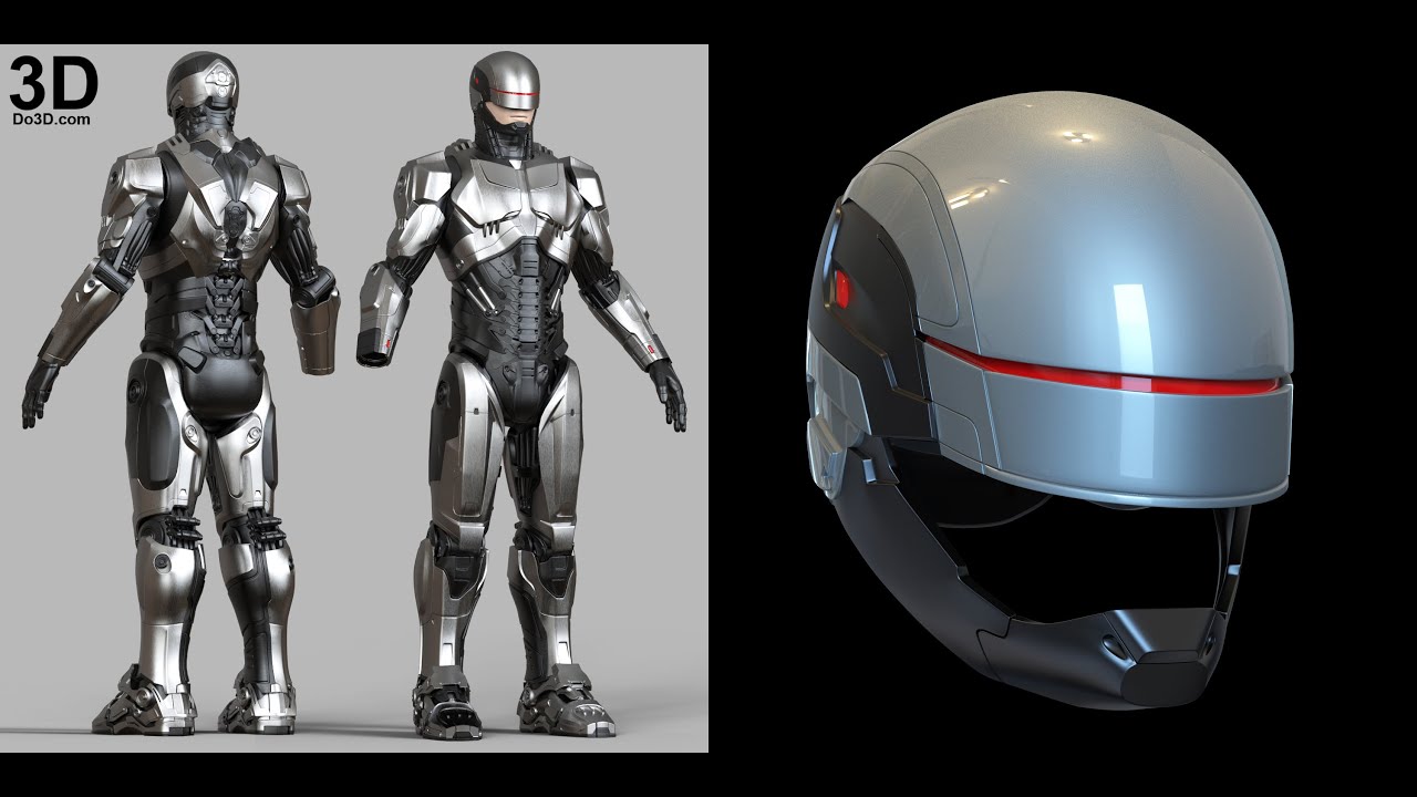 3D Printable Model of Robocop 2014 Silver Helmet and Full Body Armor ...