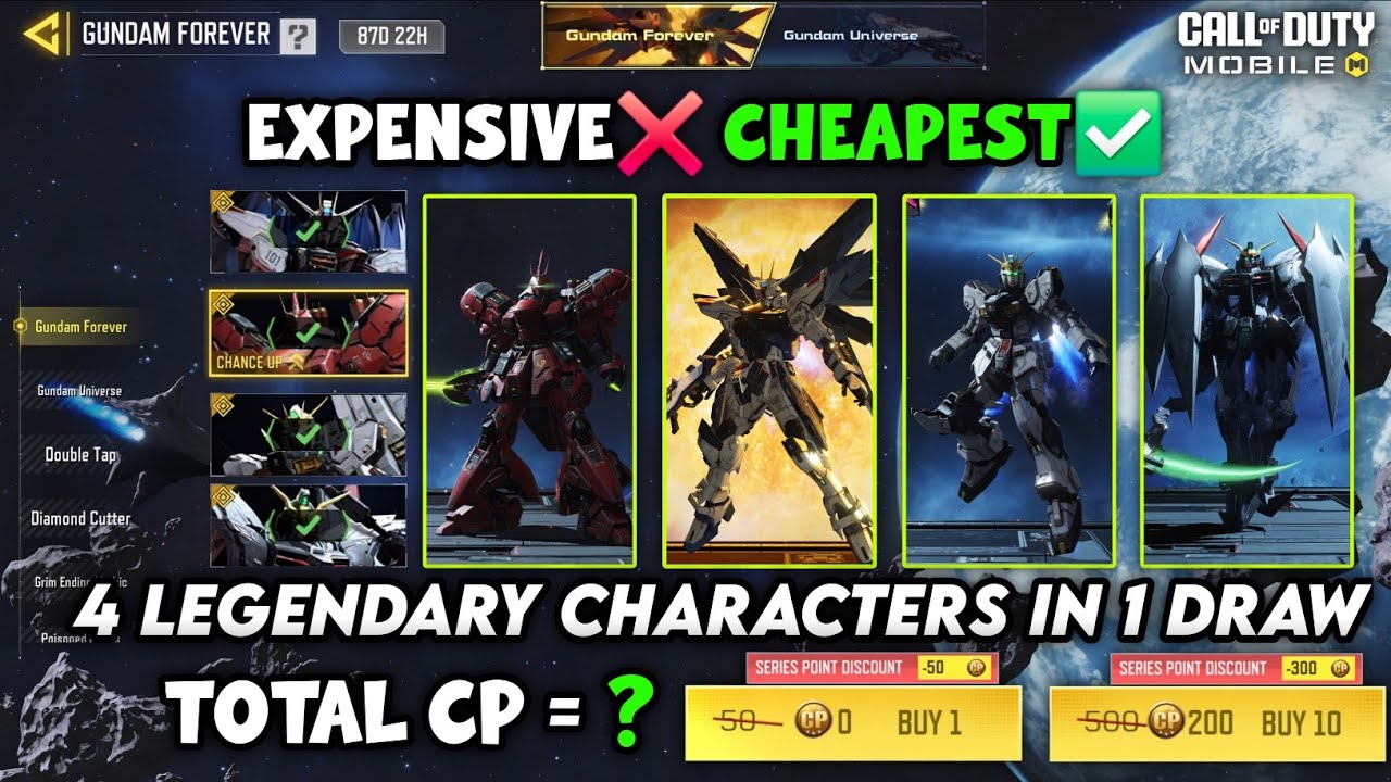 Buying full Gundam Forever Series Draw CODM | Total CP needed for ...