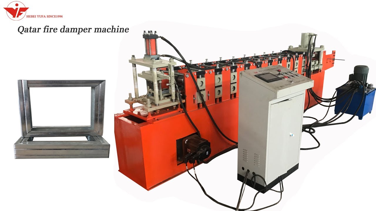 Qatar Metal Fire damper panel roll forming machine factory - YouTube