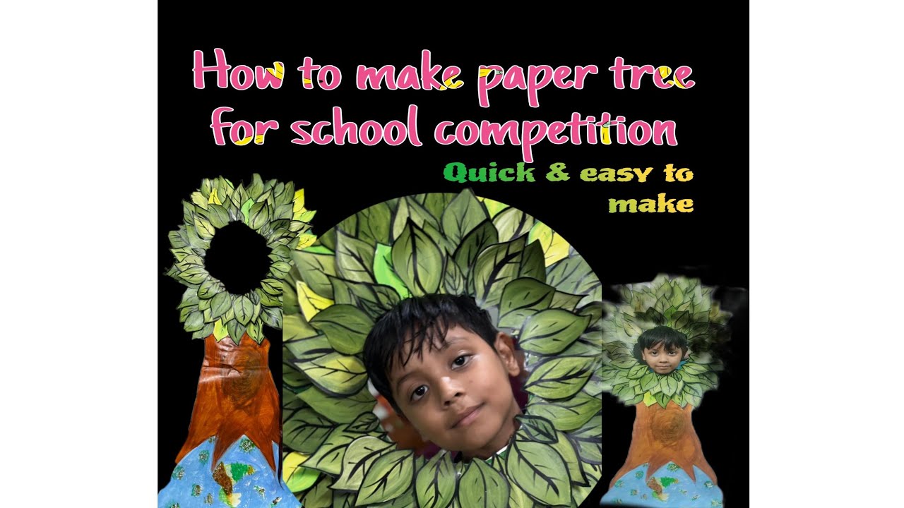 How to make paper tree for school competition | quick & easy to make ...