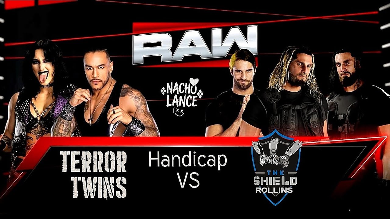 WWE 2K25 TERROR TWINS VS THE SHIELD ROLLINS HANDICAP MATCH (PS4) RAW ...