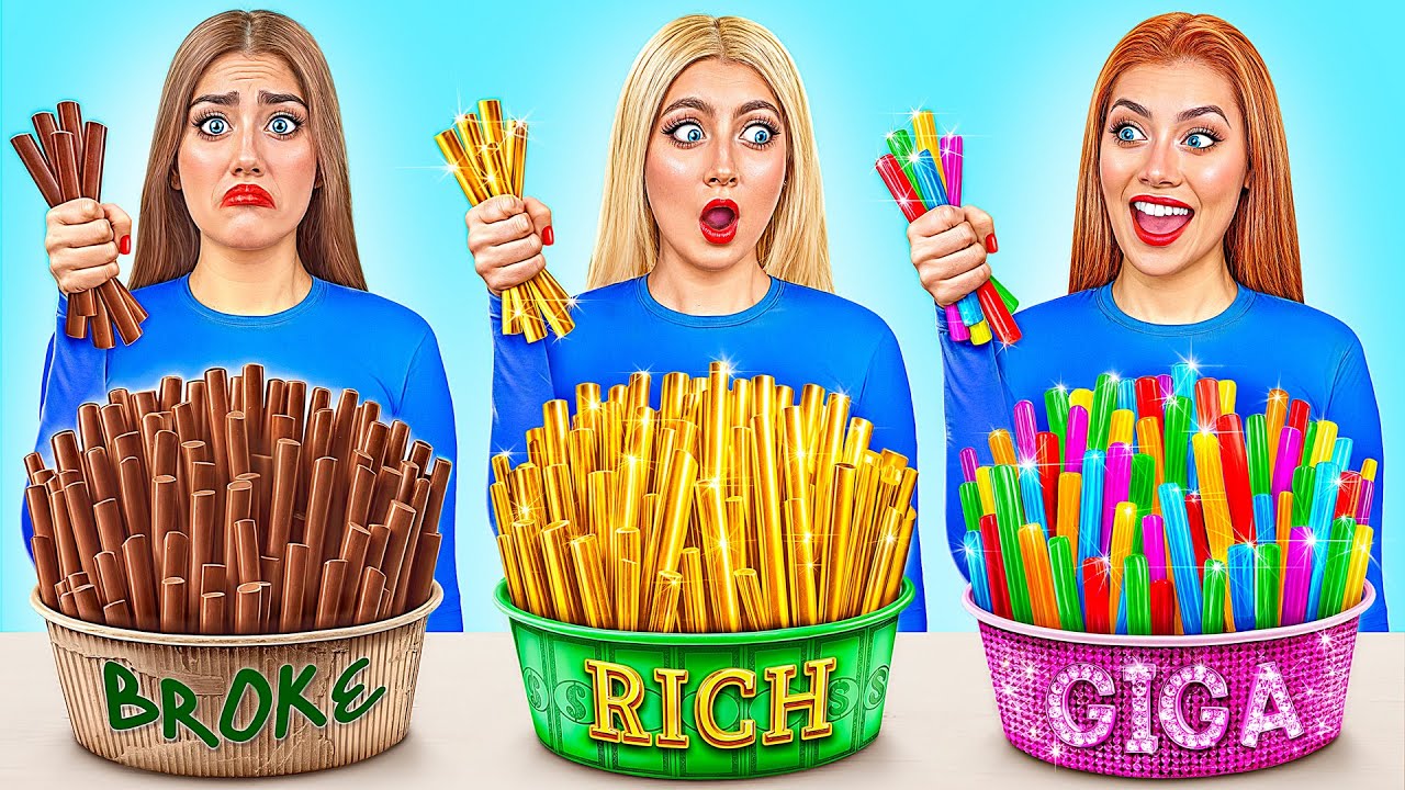 Rich vs Broke vs Giga Rich Food Challenge | Funny Food Hacks by Multi ...