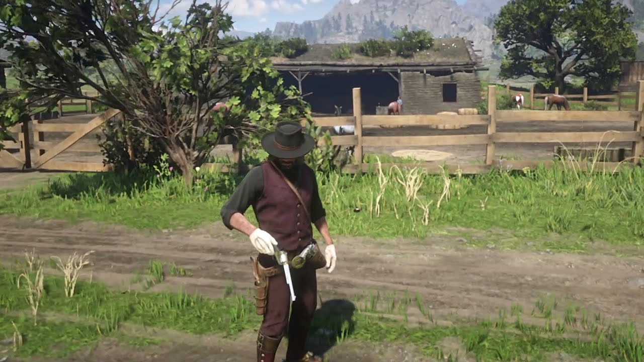 RDR2 - The laziest holstering of a revolver during a robbery - YouTube