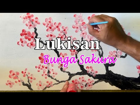 How To DRAW‼️Lukisan Dinding // Bunga sakura // simpel dan mudah #art # ...