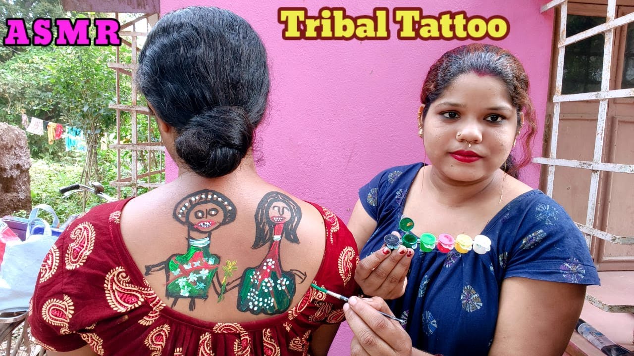 ASMR~ Doing My Sweet Elder Sister Drawing Traditional Tribal Tattoo ...