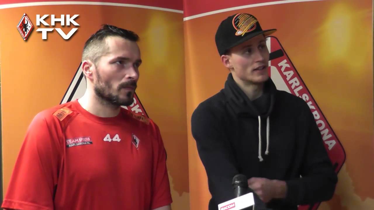 131214 - Eftersnack efter matchen mot Södertälje med Timo Leinonen och Alexander Bergström - YouTube