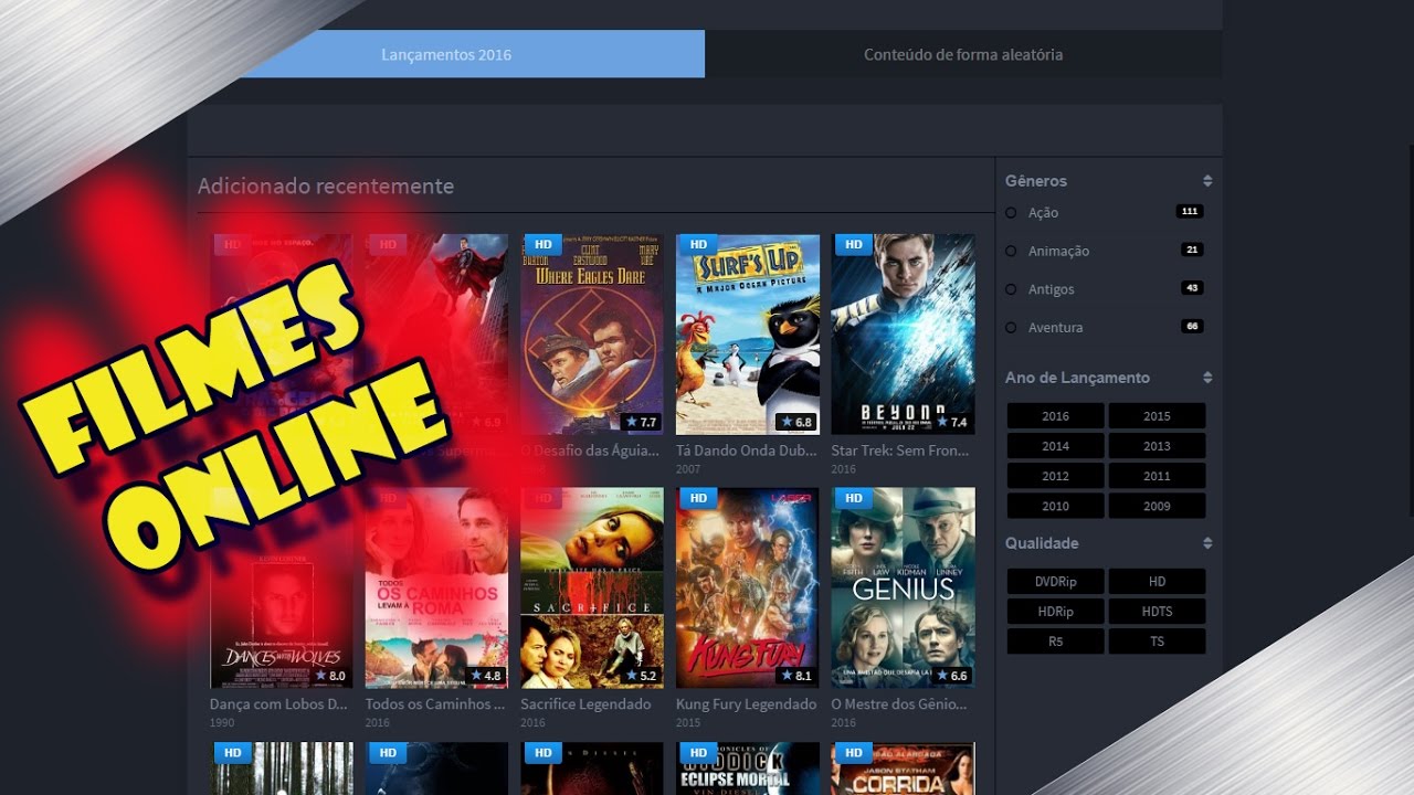 Melhor site para ver filmes lançamentos em HD online 2016 - YouTube