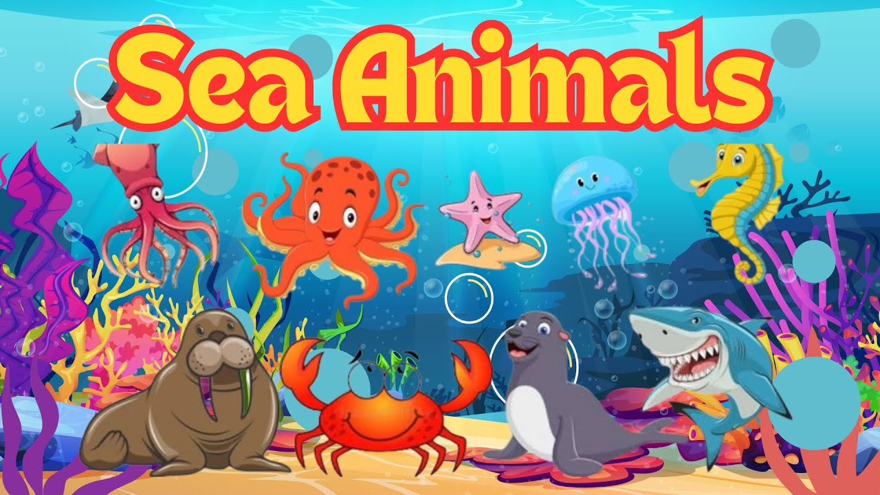 Ocean Animals Names and Sounds | Sea Animals Video for Preschoolers and ...