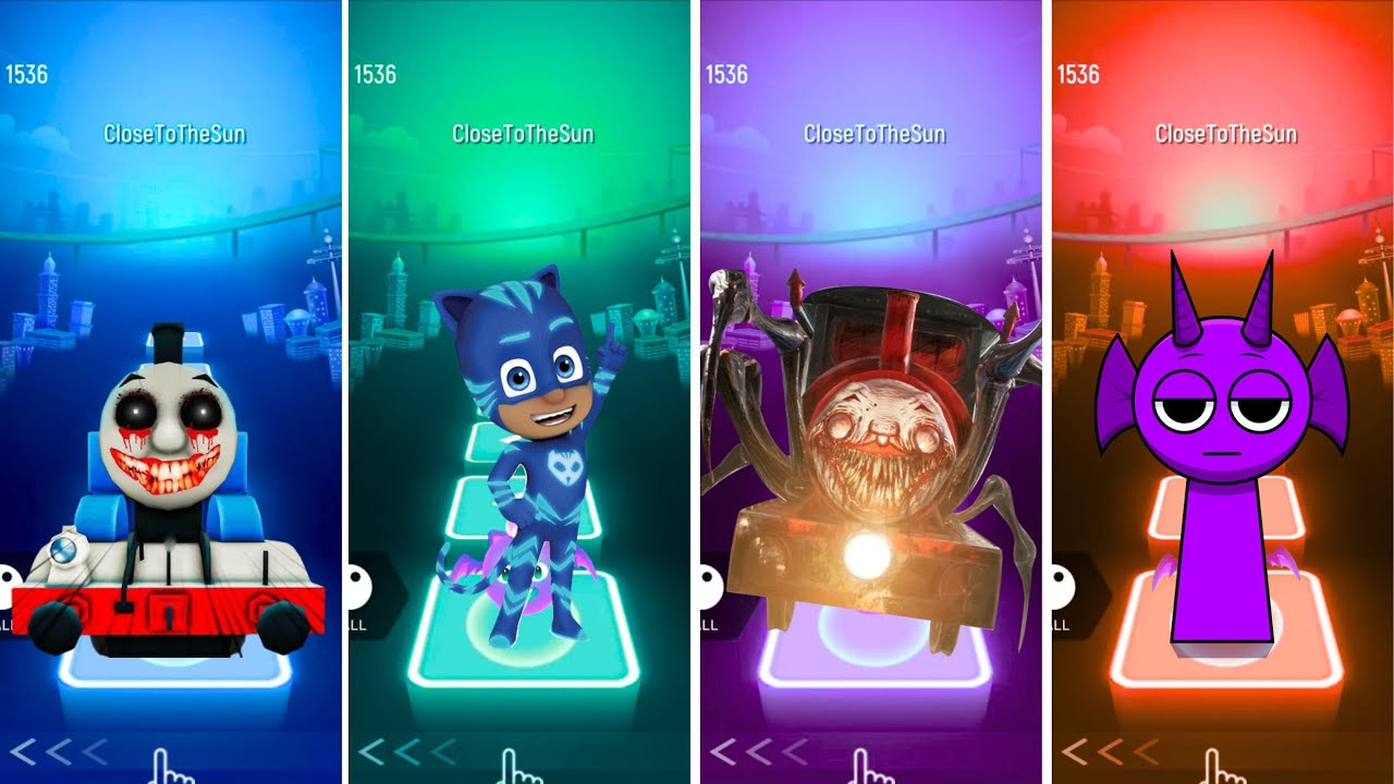 CURSED THOMAS 🆚PJ MASK BLUE 🆚COCOCHARLES 🆚 SPRUNKI DURPLE - 🎶TILESHOP ...