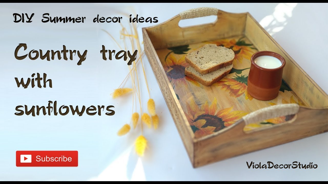 Decoupage Country tray – DIY decoupage tutorial for beginners - YouTube