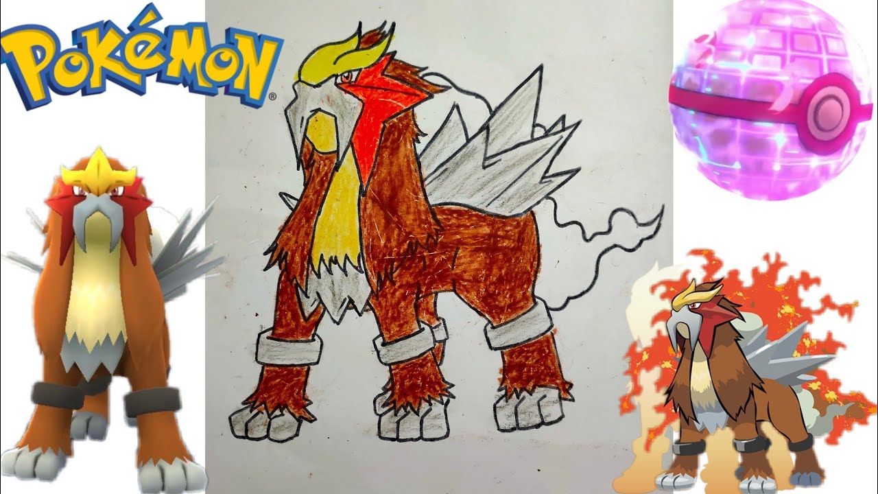 How to draw "Pokemon" Entei. - YouTube