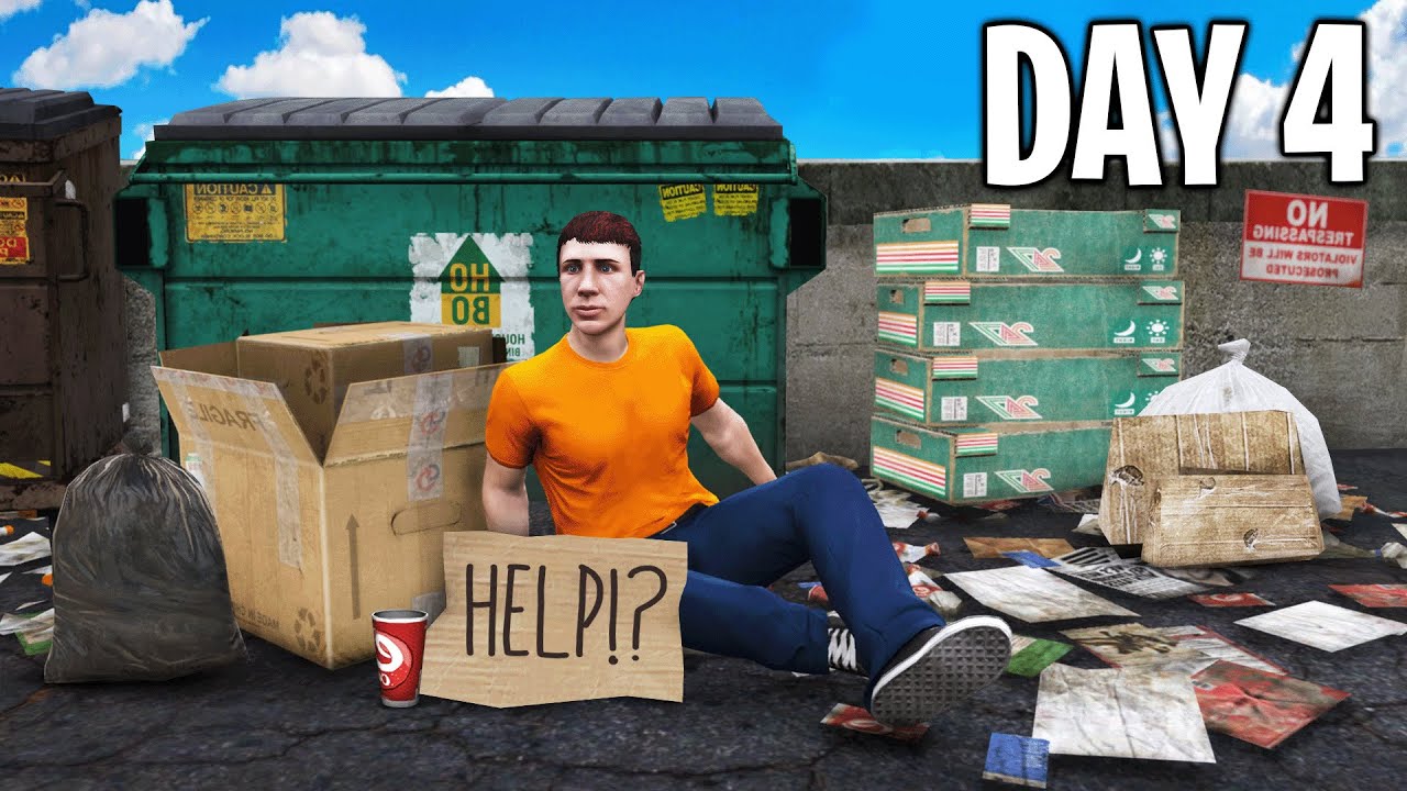 Homeless to even more homeless in GTA 5 RP - Day 4 - YouTube