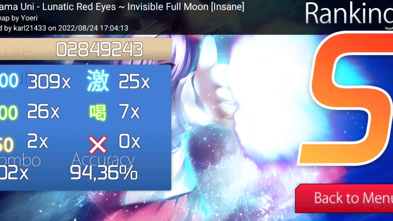 [osu!droid]Akiyama Uni - Lunatic Red Eyes ~ Invisible Full Moon (Yoeri ...