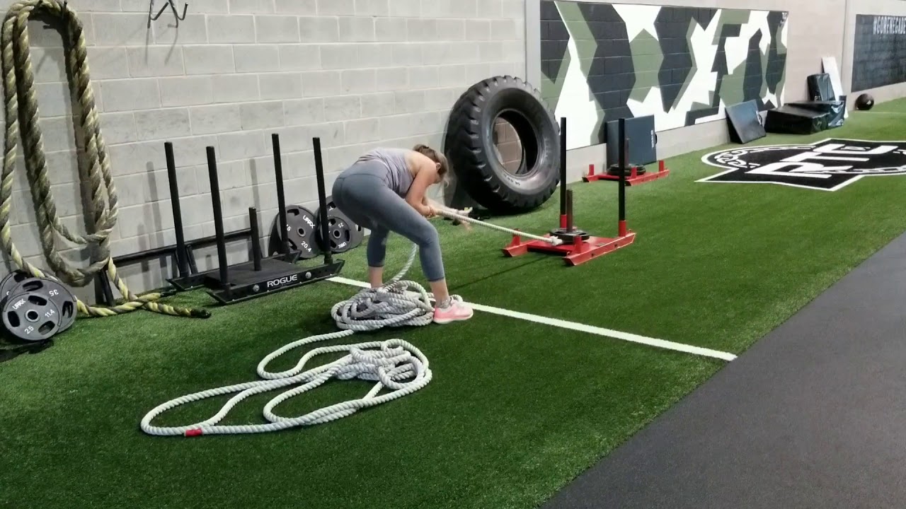 Rope Pull to Row Sprint - YouTube