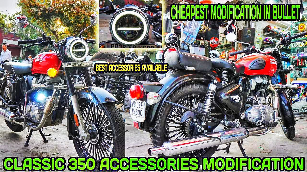 Cheapest Accessories | 2023 All modification in Bullet 350 🔥| Royal ...