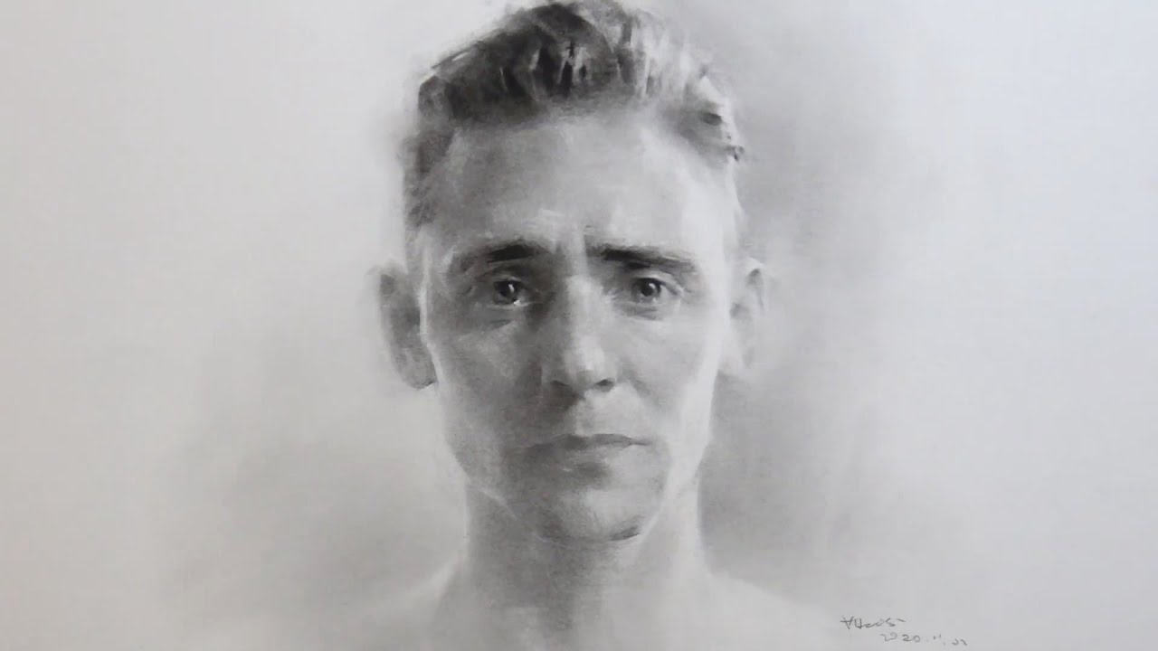 Portrait drawing demonstration with pencil - Dou Sen - YouTube