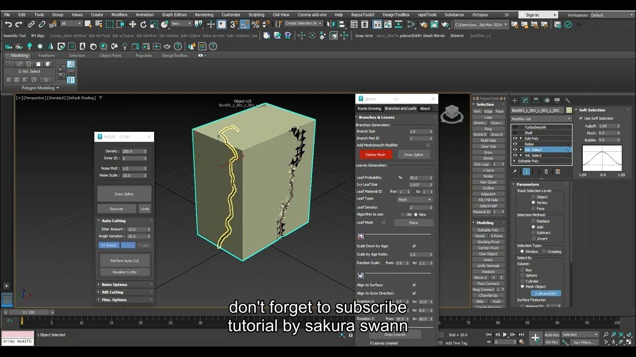 3ds max tuto-use Ivy tools for cracks effect - YouTube