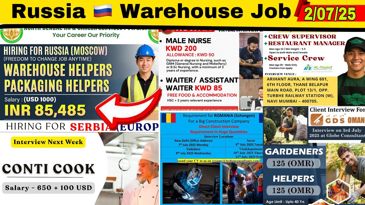 Warehouse jobs 😳 Russia 🇷🇺 Romania 🇷🇴 Serbia 🇷🇸 Dubai job opportunities ...
