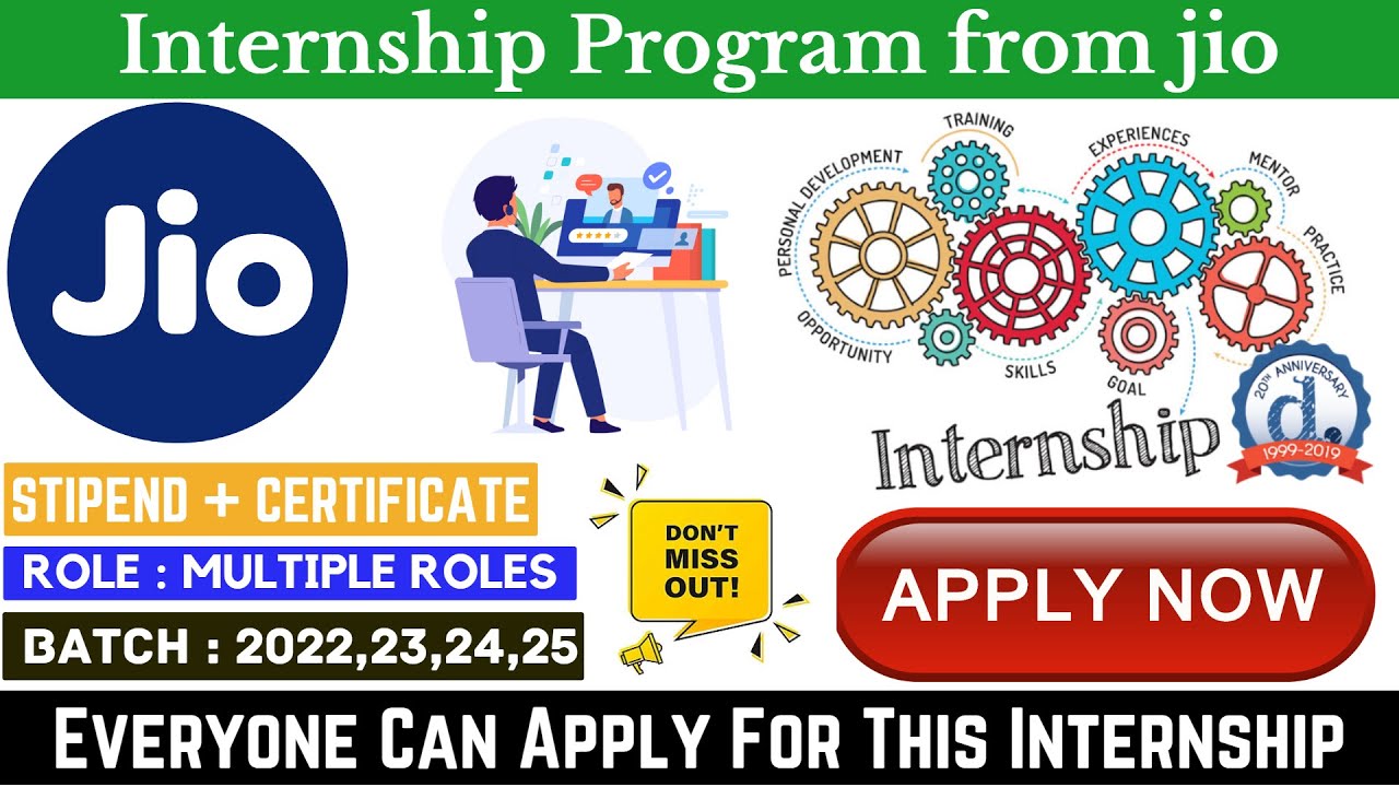 Jio Internship Program 2024 | Multiple Roles | Hiring for Fresher | Apply Now #jio #internship ...