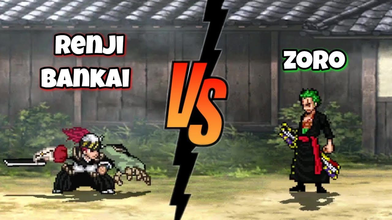 Zoro Vs Renji Bankai one piece x bleach fights / mugen - YouTube