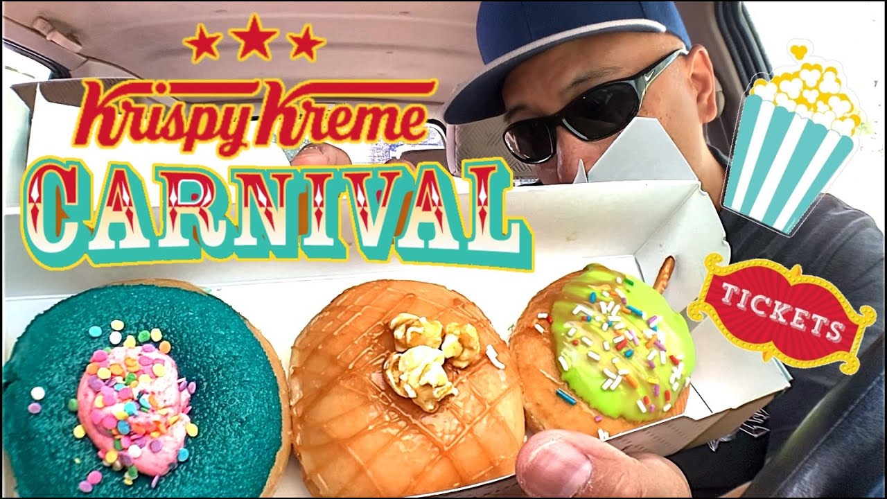 KRISPY KREME NEW CARNIVAL DOUGHNUTS REVIEW - YouTube
