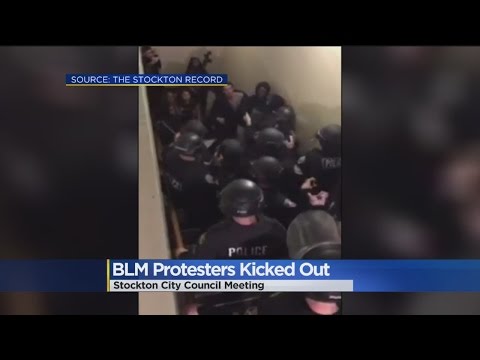 Stockton City Council Protesters Greeted By Police In Riot Gear