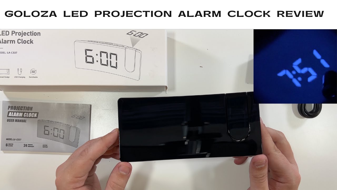 GOLOZA LED Projection Alarm Clock Review - YouTube