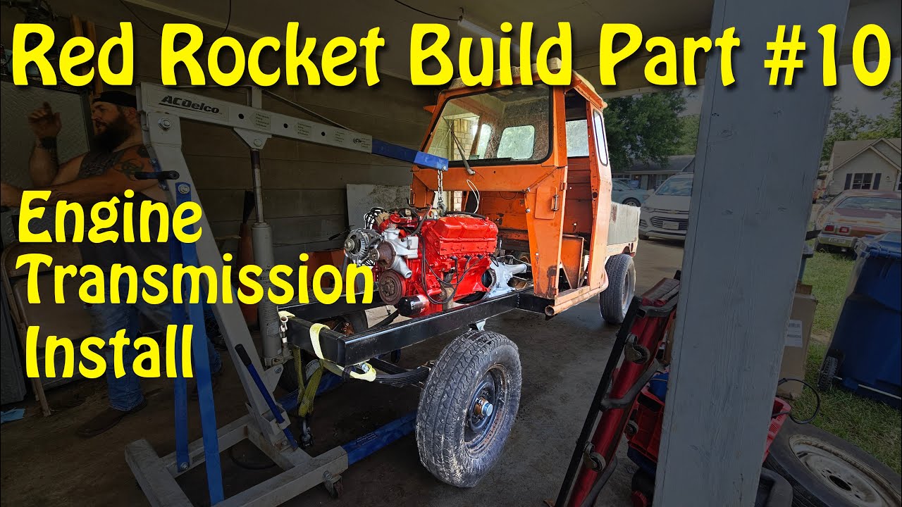 Red Rocket Build Part 10 Engine Transmission Install #440Cushman - YouTube