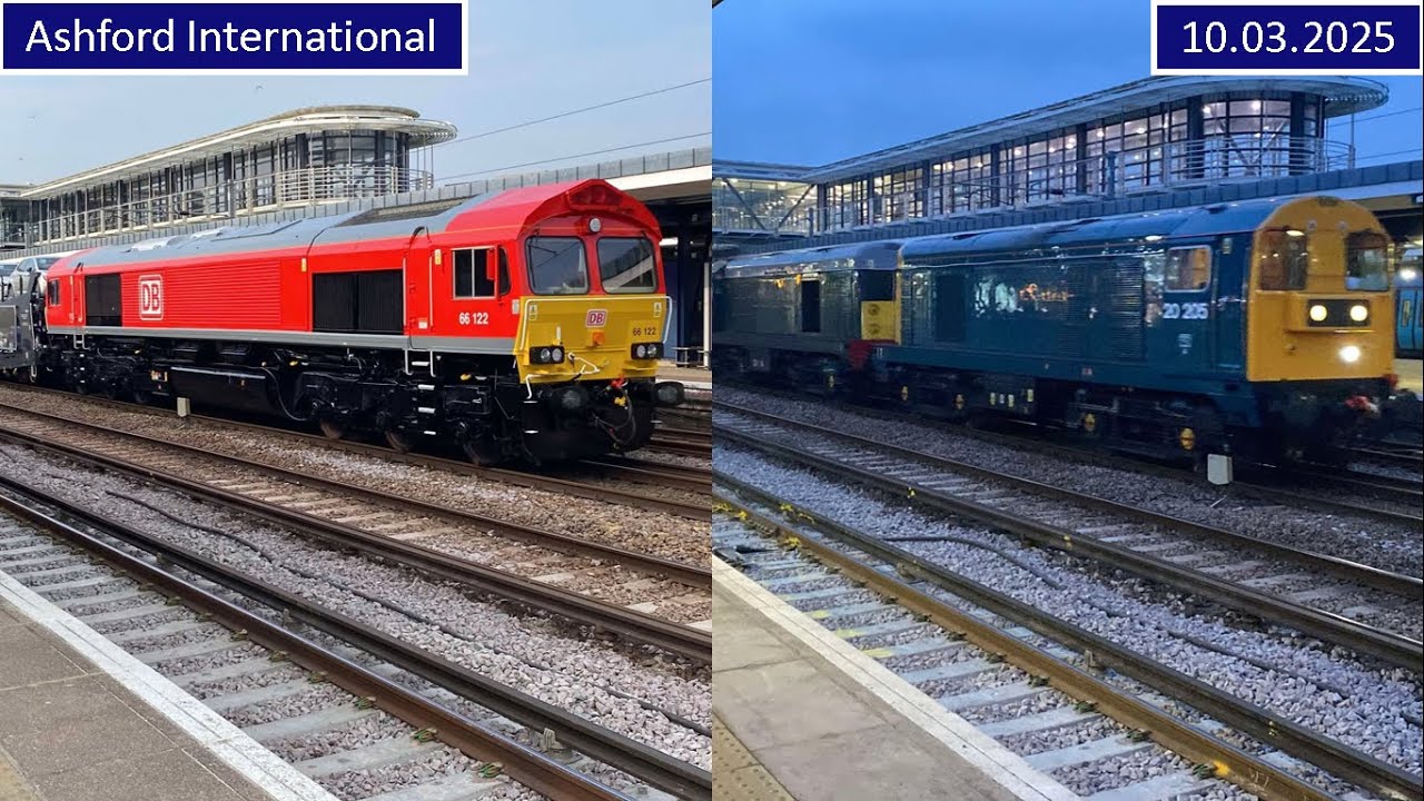 *Class 20s on Tamper Drag* Trains at Ashford International - 12.03.2025 ...