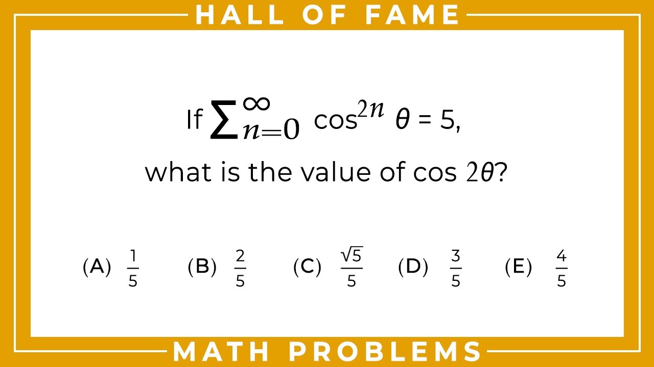 Hall of Fame, Math Contest Problems, Video 31 - YouTube
