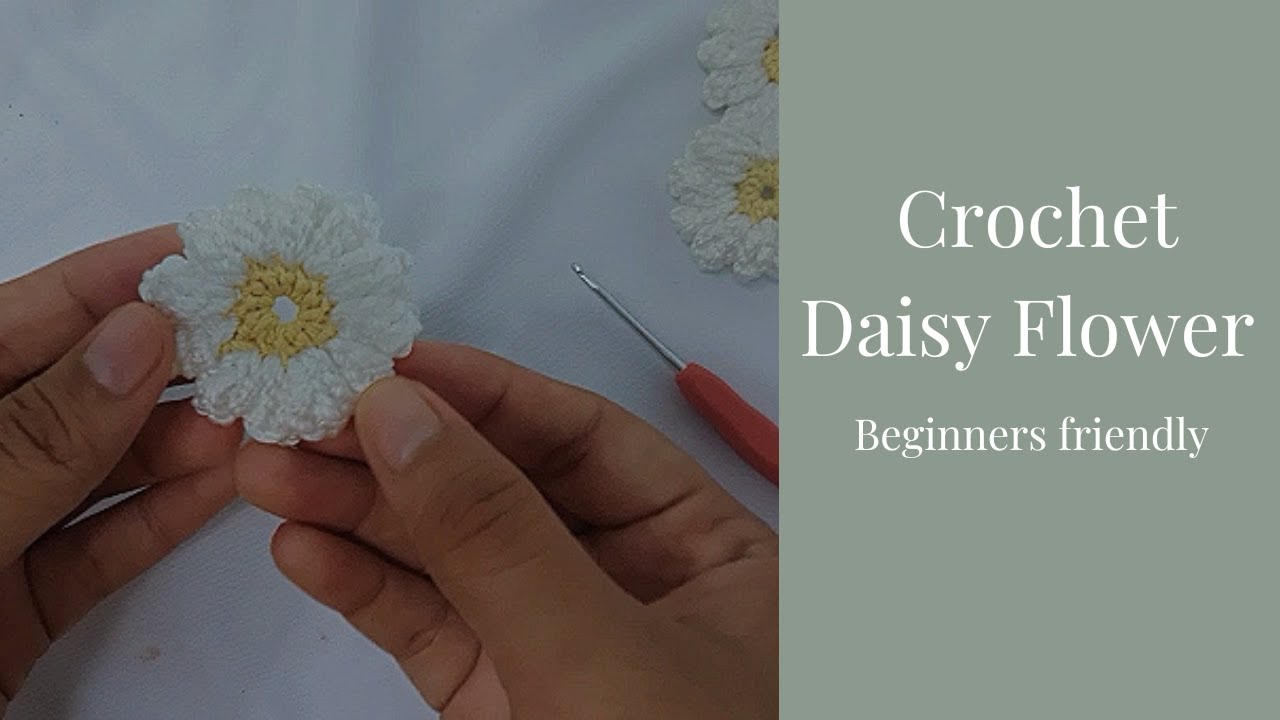 Daisy Flower Crochet Tutorial | Step By Step | Bunga Daisy Rajut Pemula ...