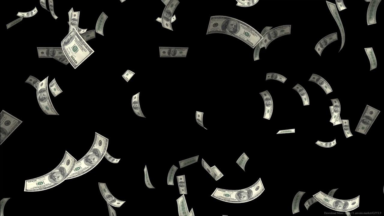 Dollars Money Falling Free Background 4K Animation Footage Video Overlays Motion Graphic VFX ...