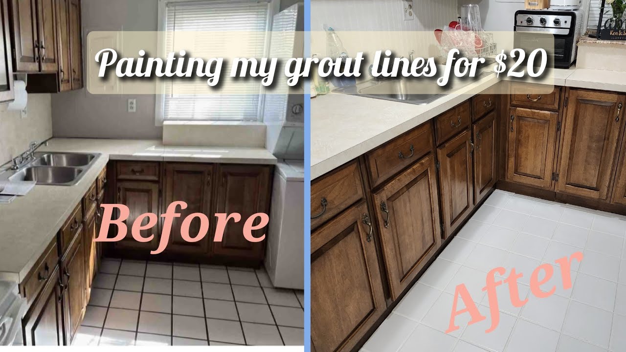 Before and After diy floor grout painting| Shai Marie #diy # ...