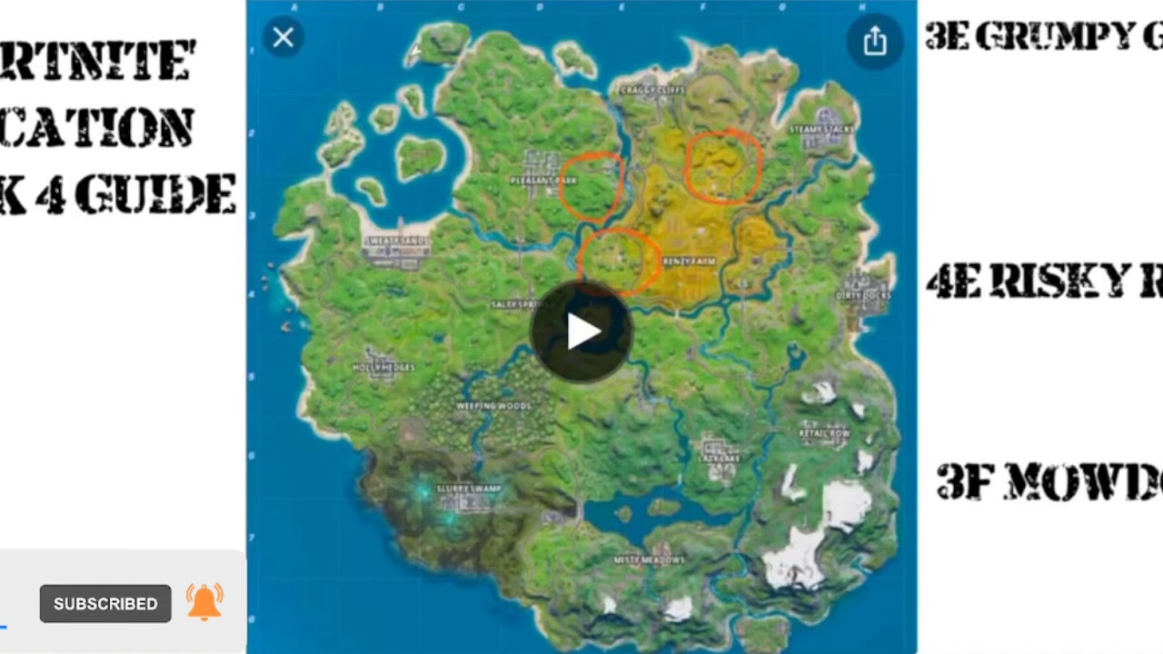 FORTNITE' VISIT GRUMPY GREENS, MOWDOWN & RISKY REELS LOCATION WEEK 4 ...
