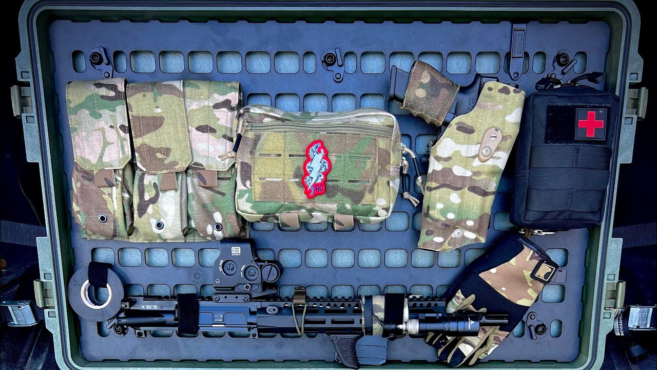 Pelican 1650 w/EZ Click Molle Panel & Safariland QLS Holster (Pelican Range Crate) - YouTube