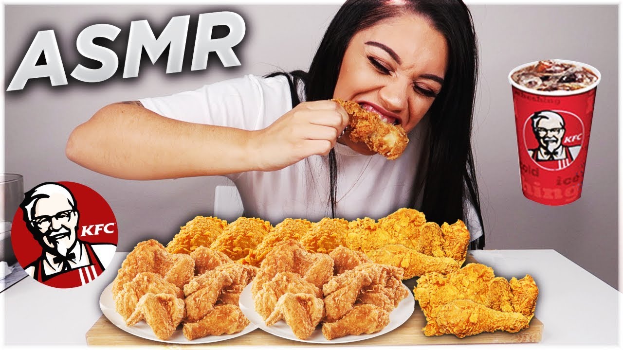 ASMR KFC FRIED CHICKEN + MAC & CHEESE (EATING SOUNDS) NO TALKING ...