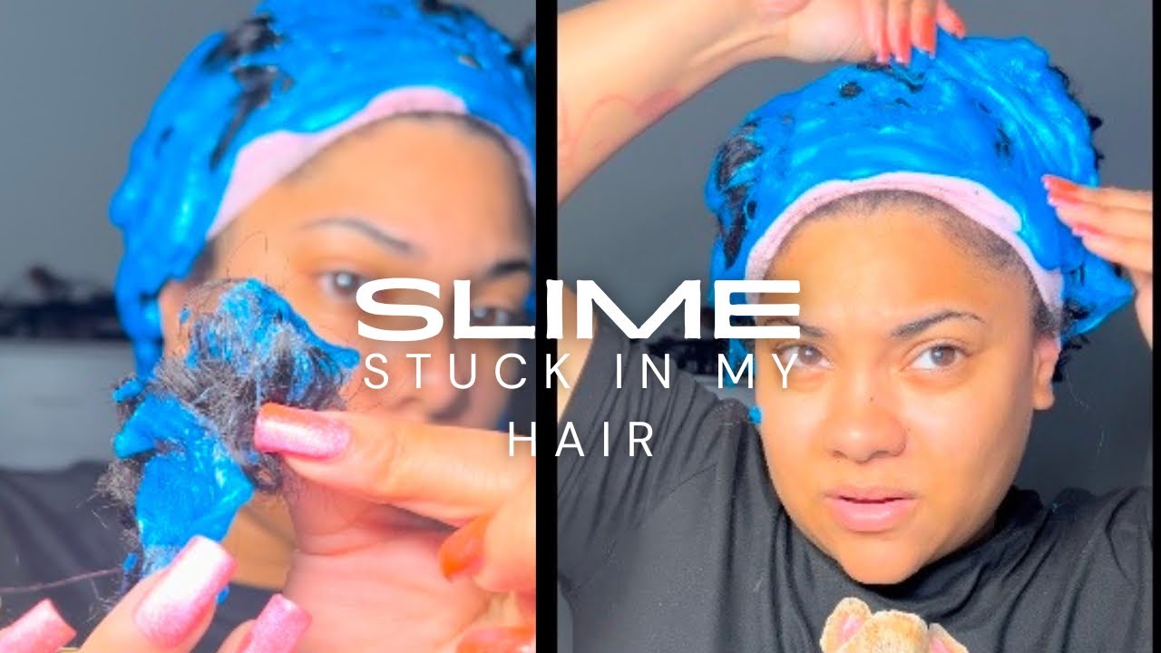 SLIME STUCK IN MY HAIR OMG #slime #slimevideo #slimestorytime - YouTube