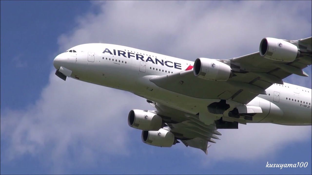 RJAA 成田空港 超低空離陸 AirbusA380 3機Boeing747-8F 2機 エールフランス航空Air FranceAirbus ...