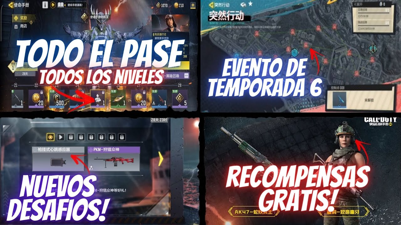 FlLTRADO Todos los Niveles PASE DE BATALLA Y EVENTO DE TEMPORADA 6 ...