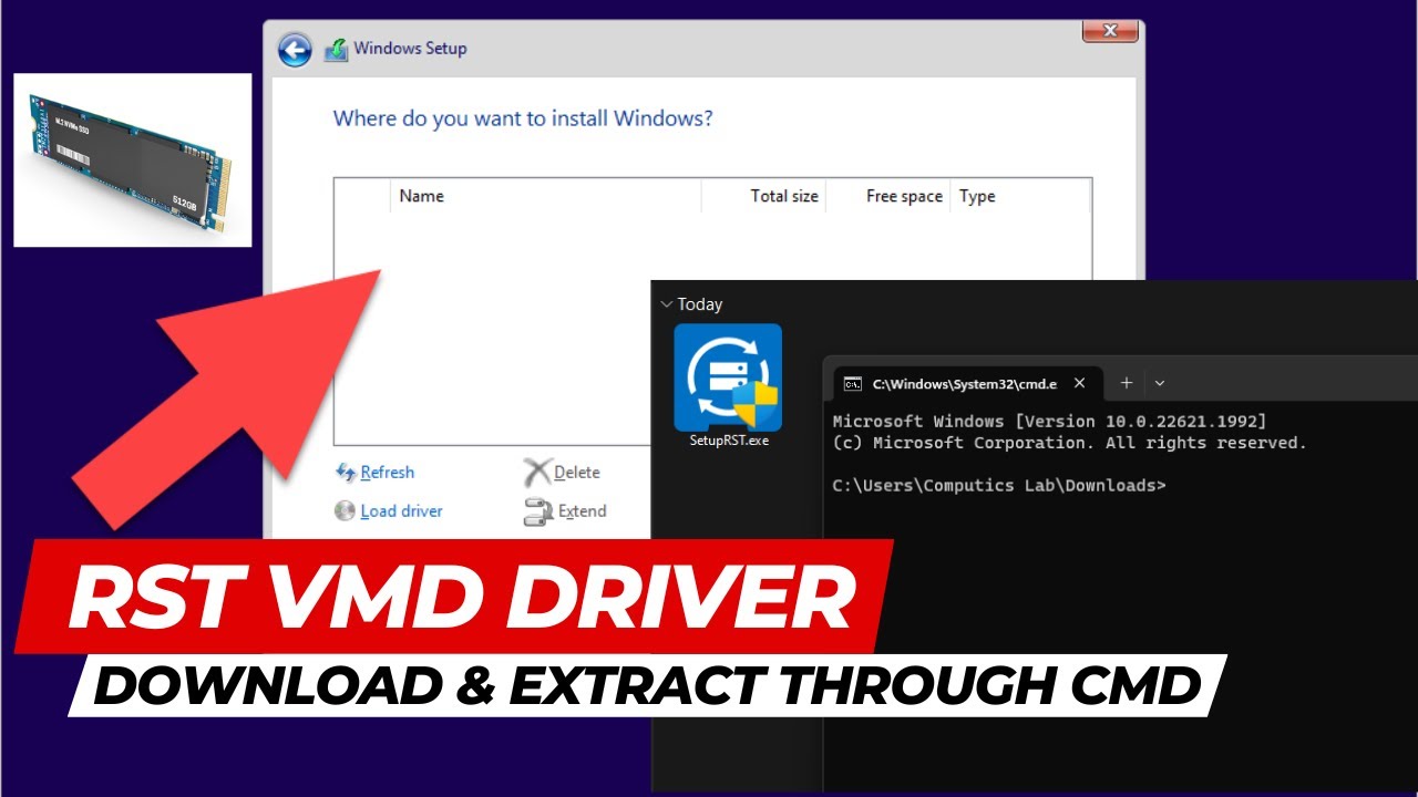 How To Extract RST VMD Driver Through Command Prompt For SSD