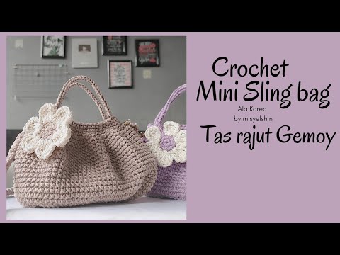 Tas rajut gemoy mudah untuk pemula llcrochet Sling bag