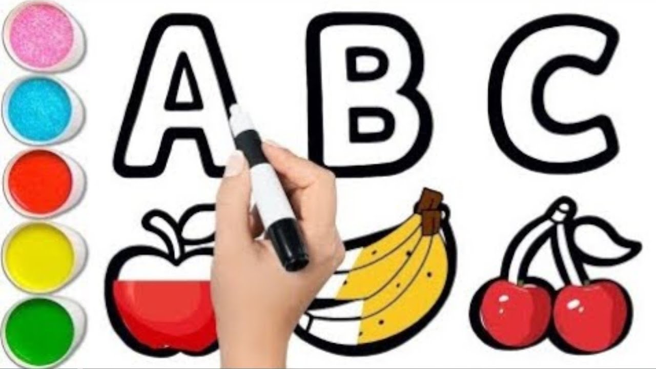 ABCDEF colour and drawing step by step ll - YouTube