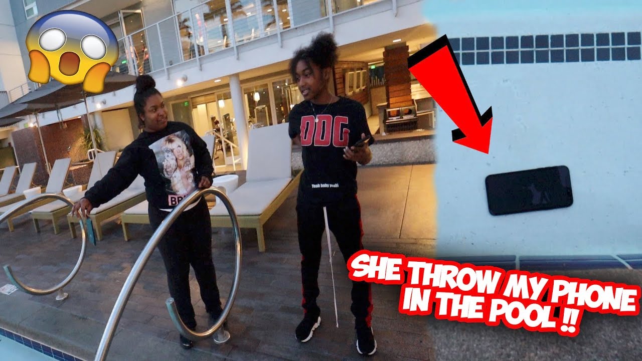 SHE GOT ME BACK ! MY BABY MAMA THROW MY PHONE IN THE POOL * its ...
