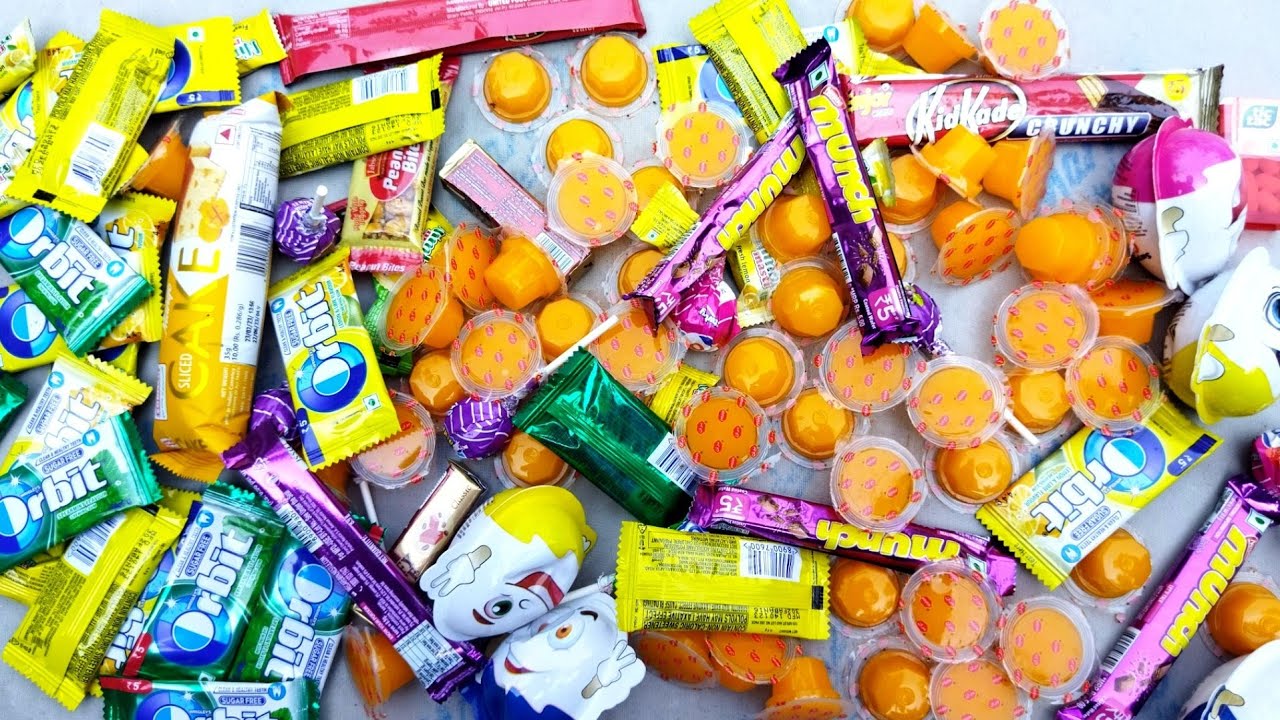 Satisfying video | Orbit , Cake, mixing candy and Chocolate unboxing ...